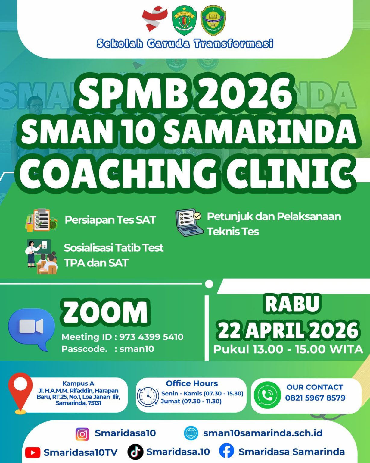 Seleksi Jalur Asrama Garuda SPMB SMAN 10 Samarinda 2026/2027 Diikuti ...